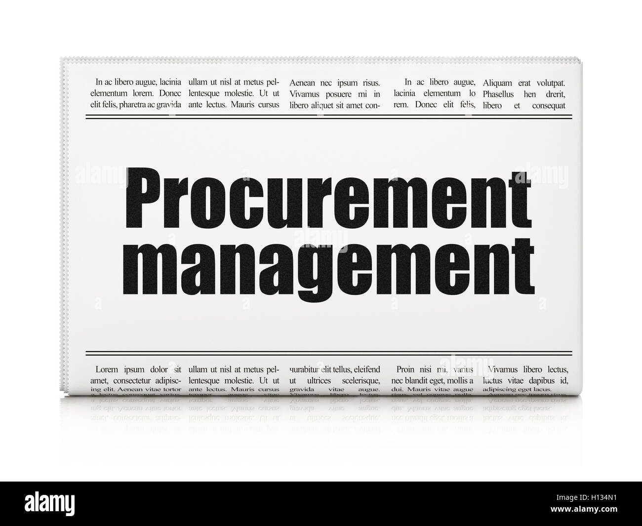 Business concept: newspaper headline Procurement Management Stock Photo ...