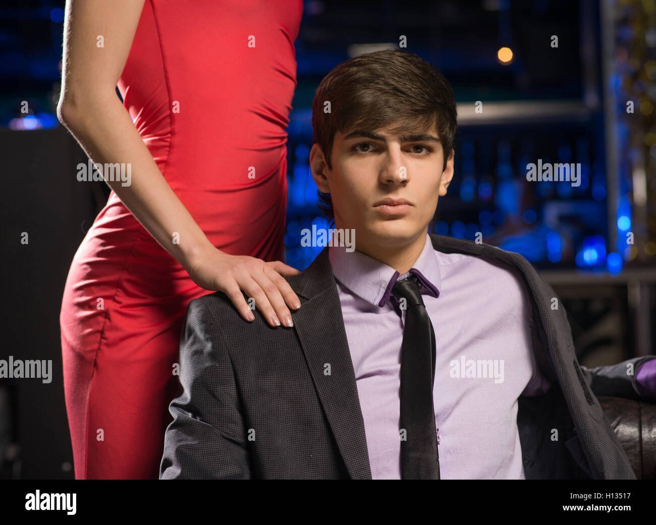 Portrait of a successful man in a nightclub Stock Photo - Alamy