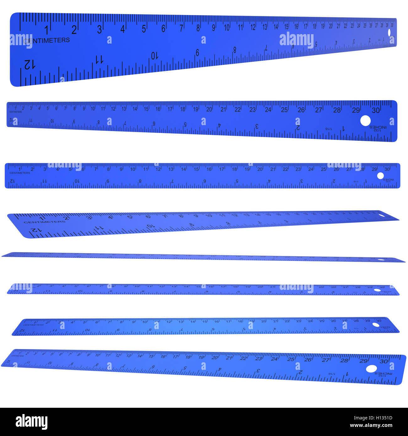 Blue plastic ruler Stock Photo - Alamy
