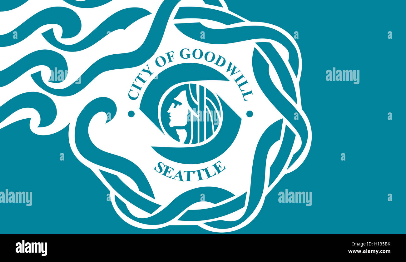 seattle city flag Stock Photo - Alamy