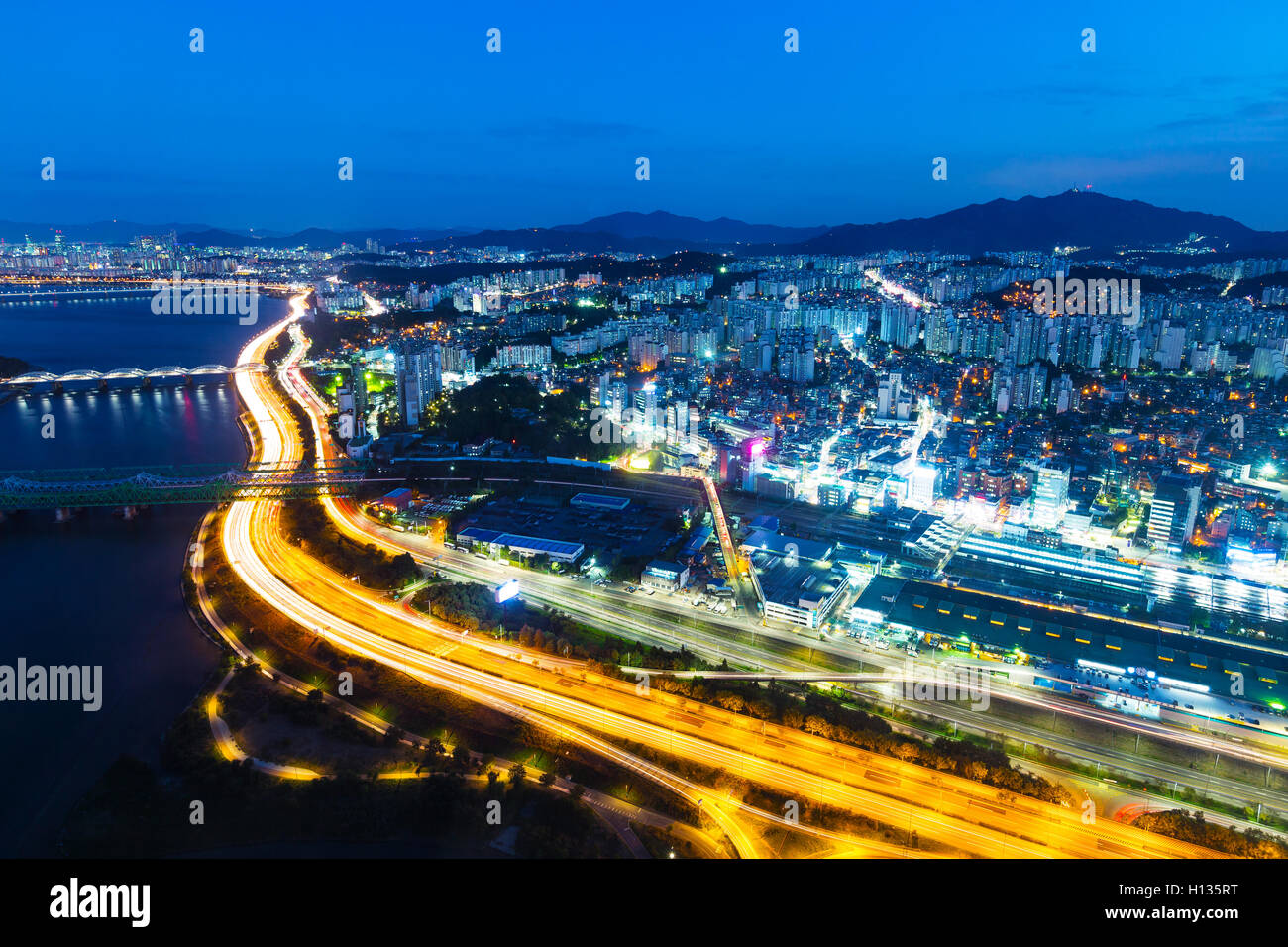 Seoul city night Stock Photo - Alamy