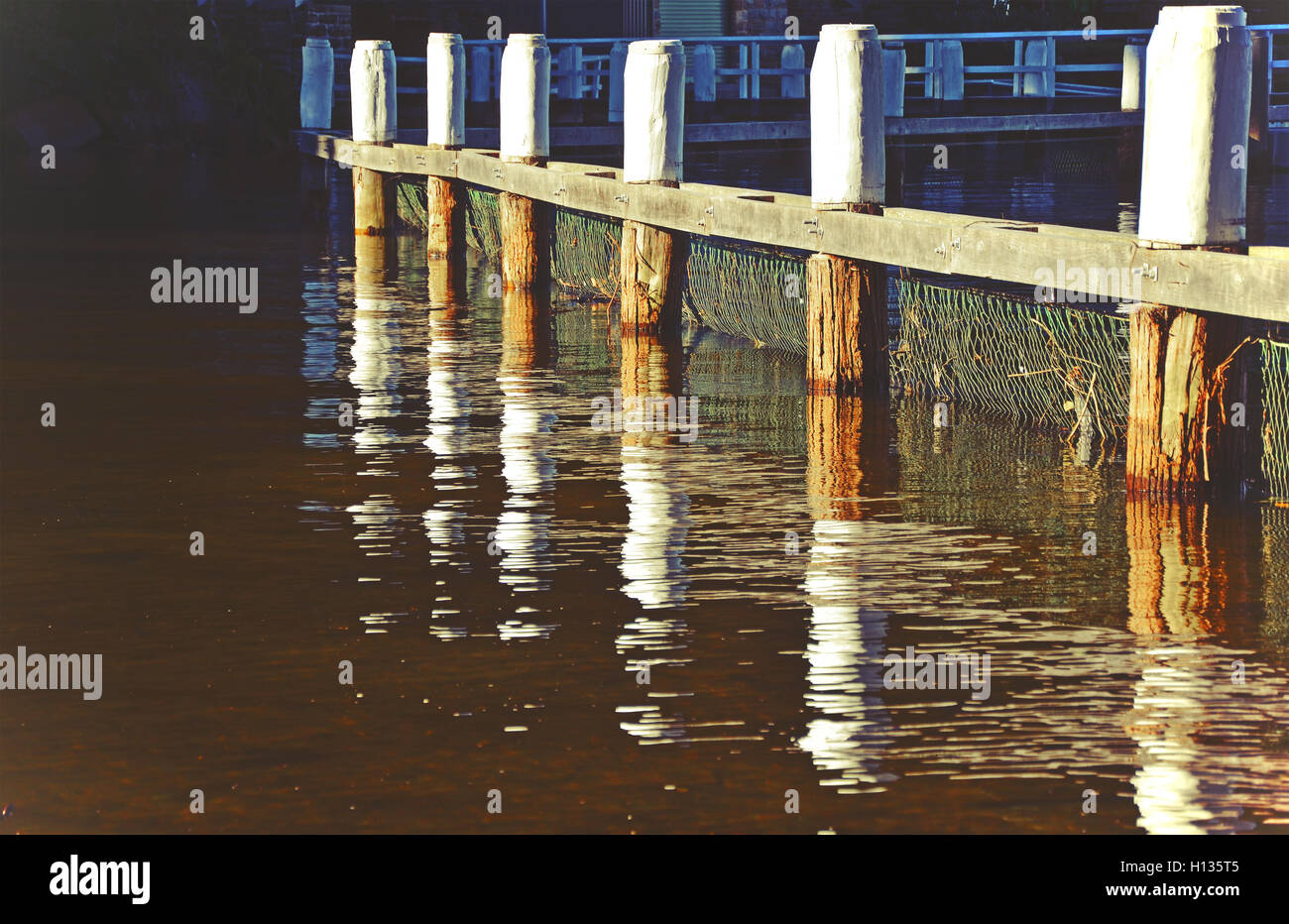 Wooden pylons hi-res stock photography and images - Alamy