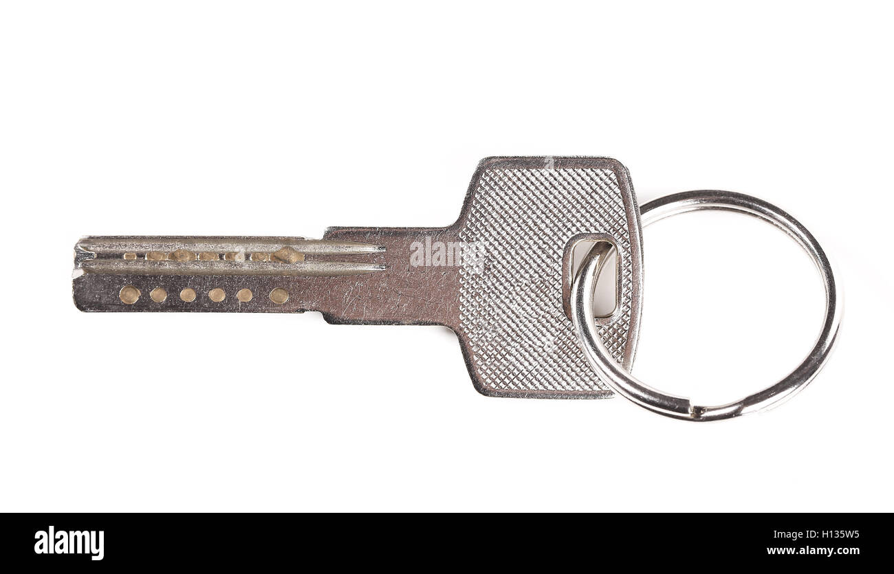 Close up of steel key with ring Stock Photo - Alamy