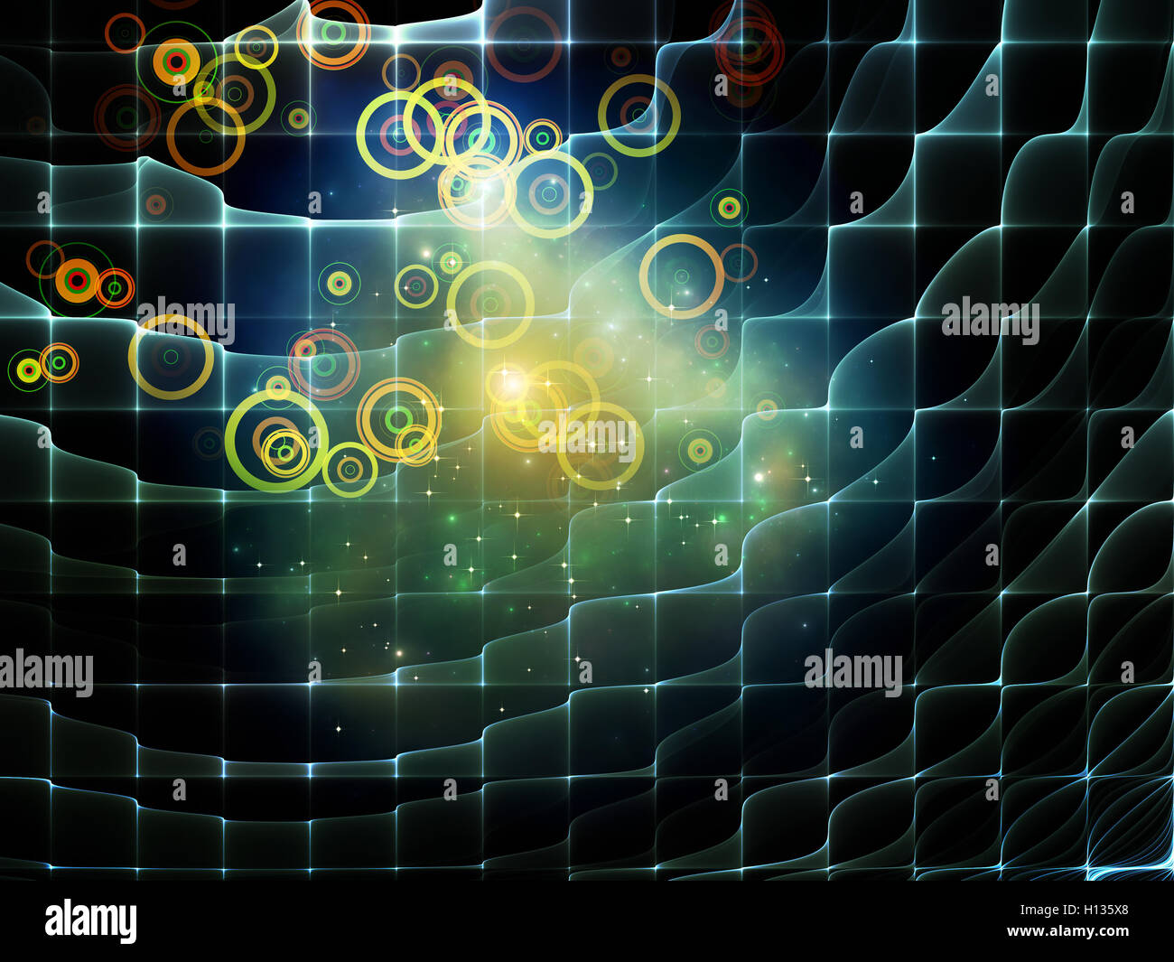 Virtual Particle Grid Stock Photo - Alamy