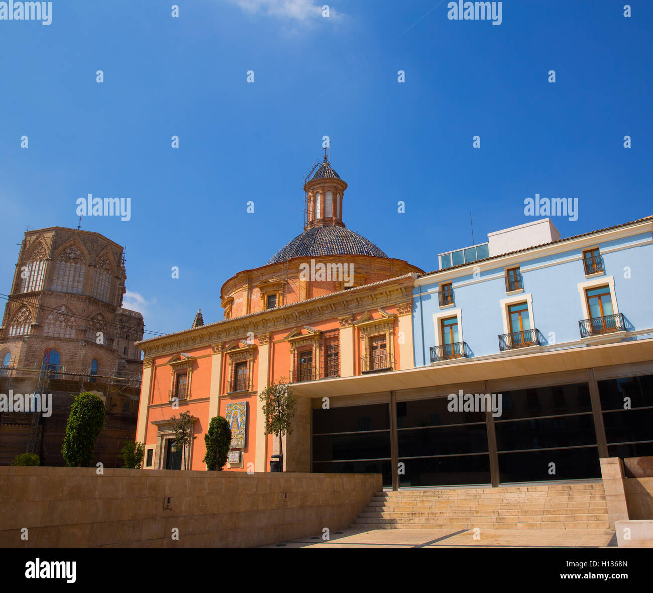 Valencia downtown cathedral and basilica Spain Stock Photo - Alamy