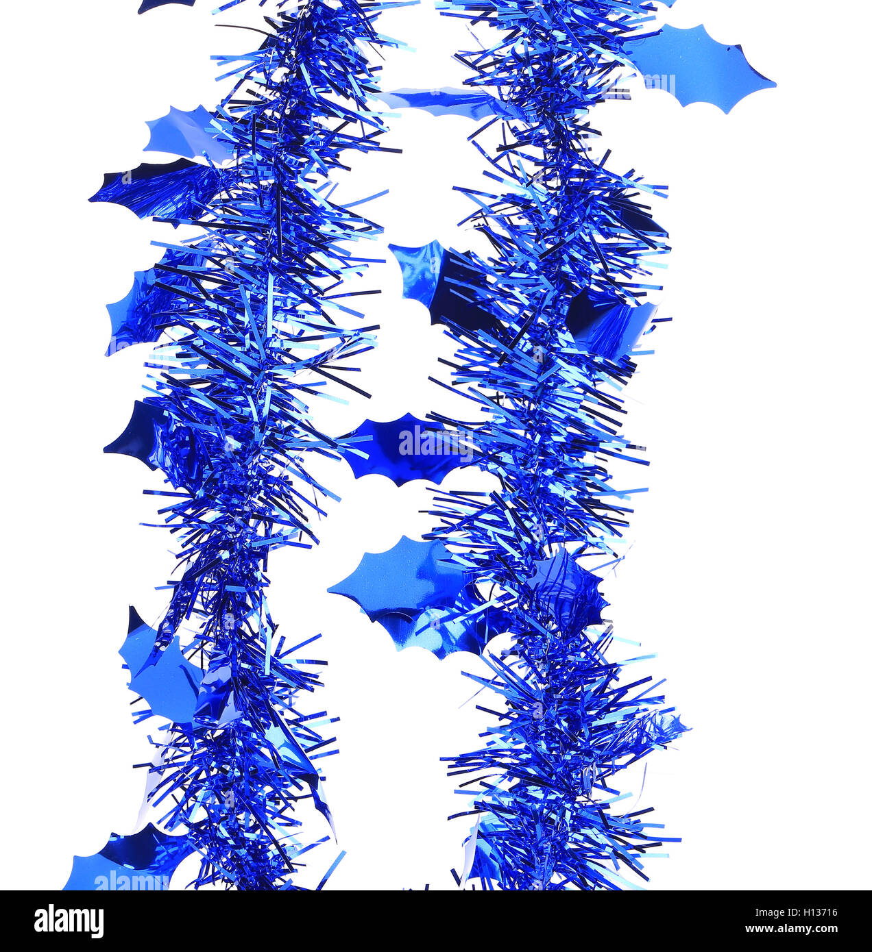 Christmas blue tinsel Stock Photo - Alamy