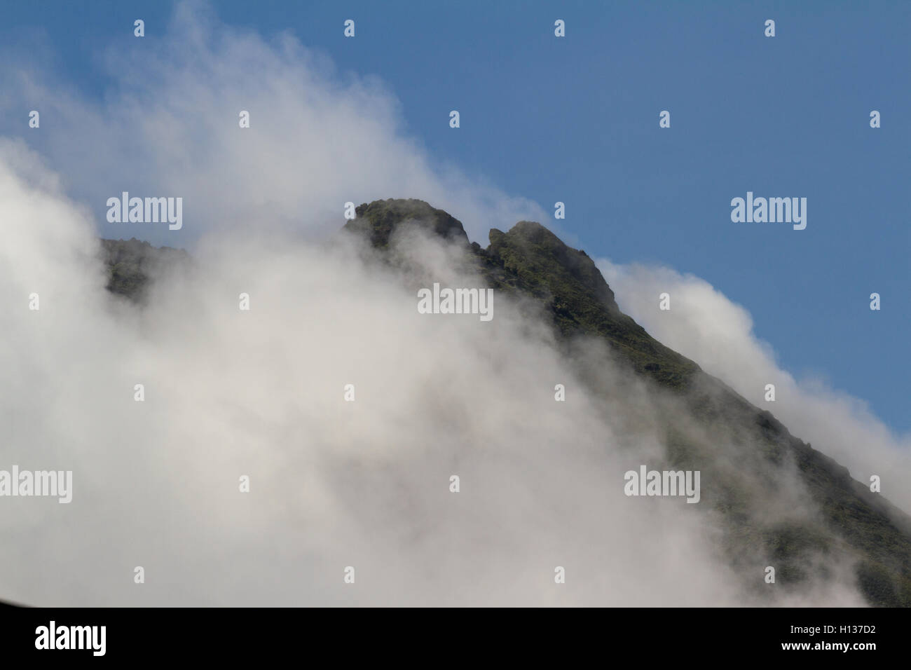 close up of the tip of the cone of the Arenal volcano in Costa Rica ...