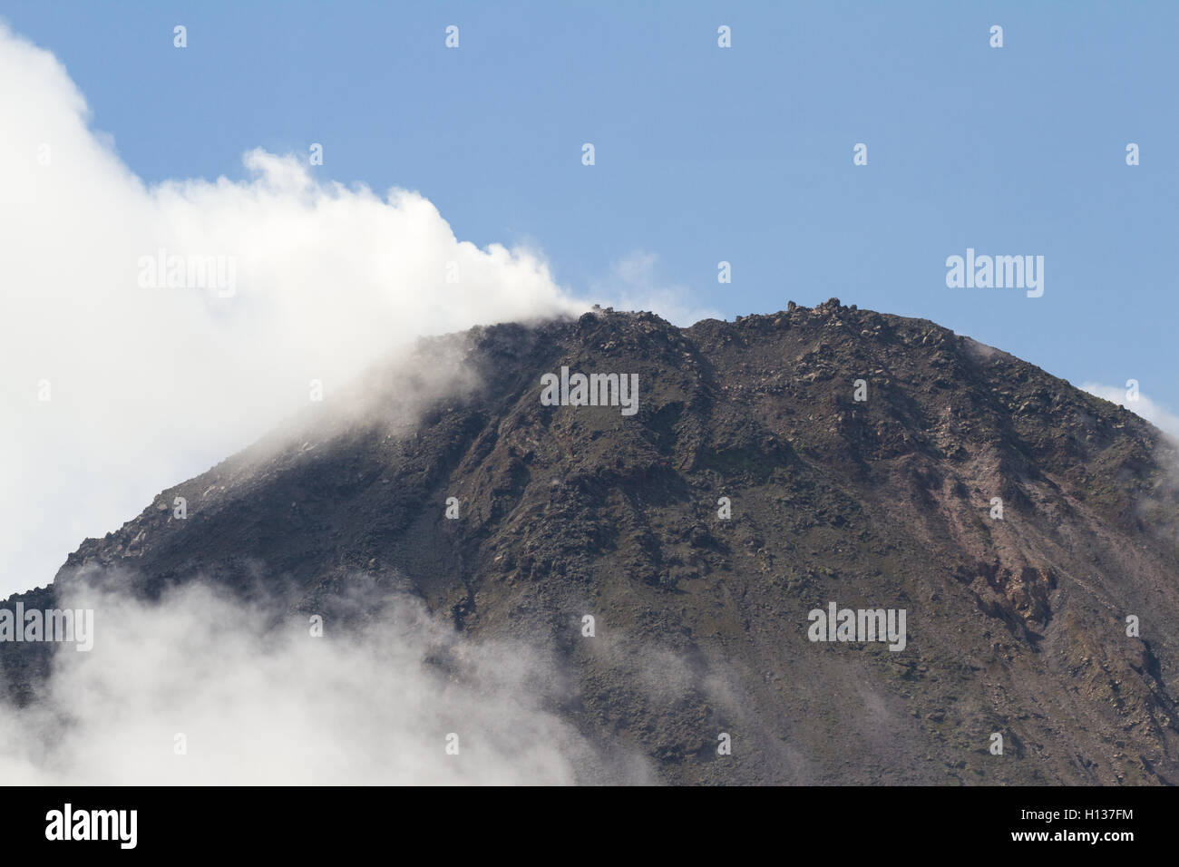 close up of the tip of the cone of the Arenal volcano in Costa Rica ...