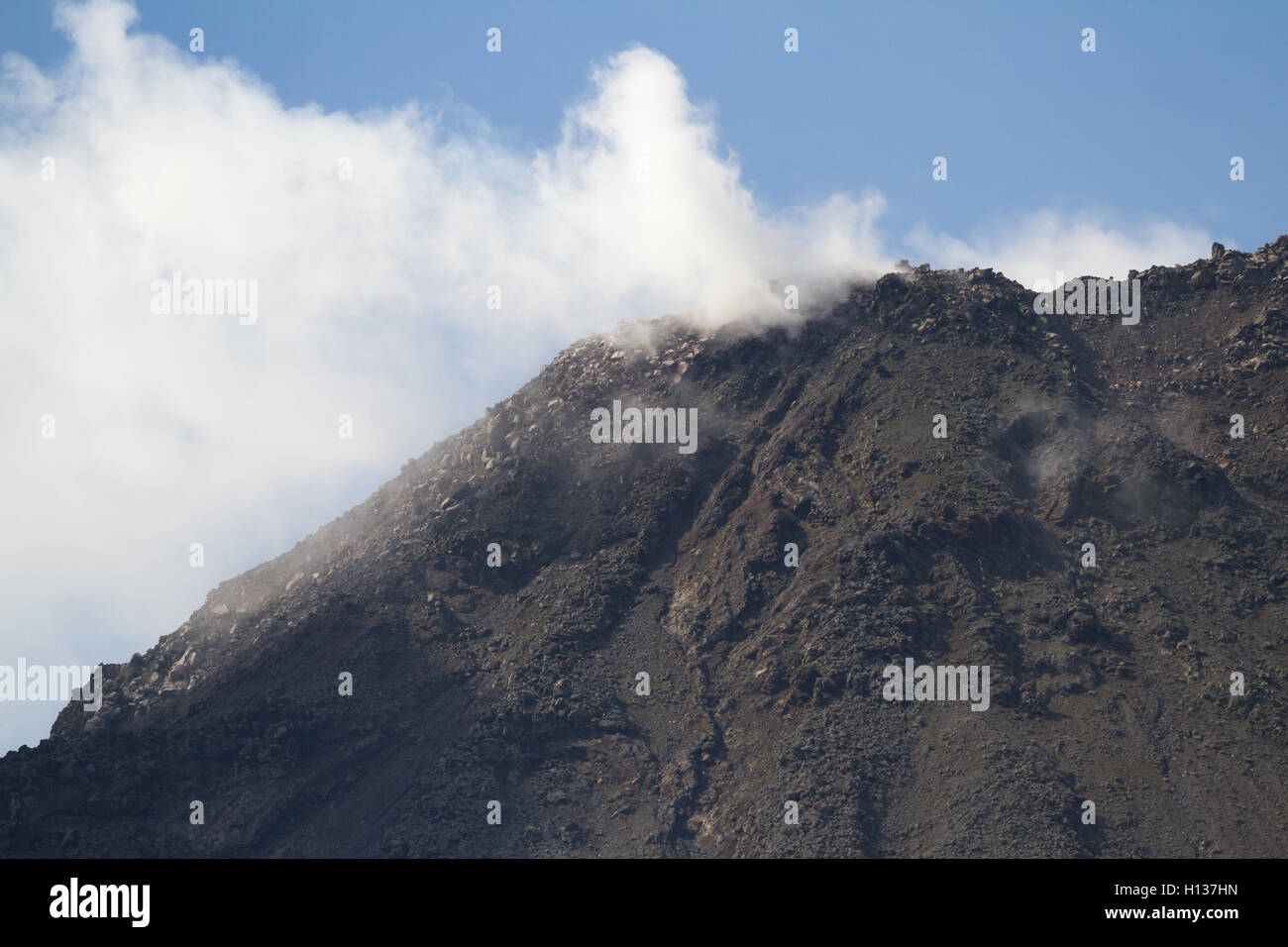 close up of the tip of the cone of the Arenal volcano in Costa Rica ...