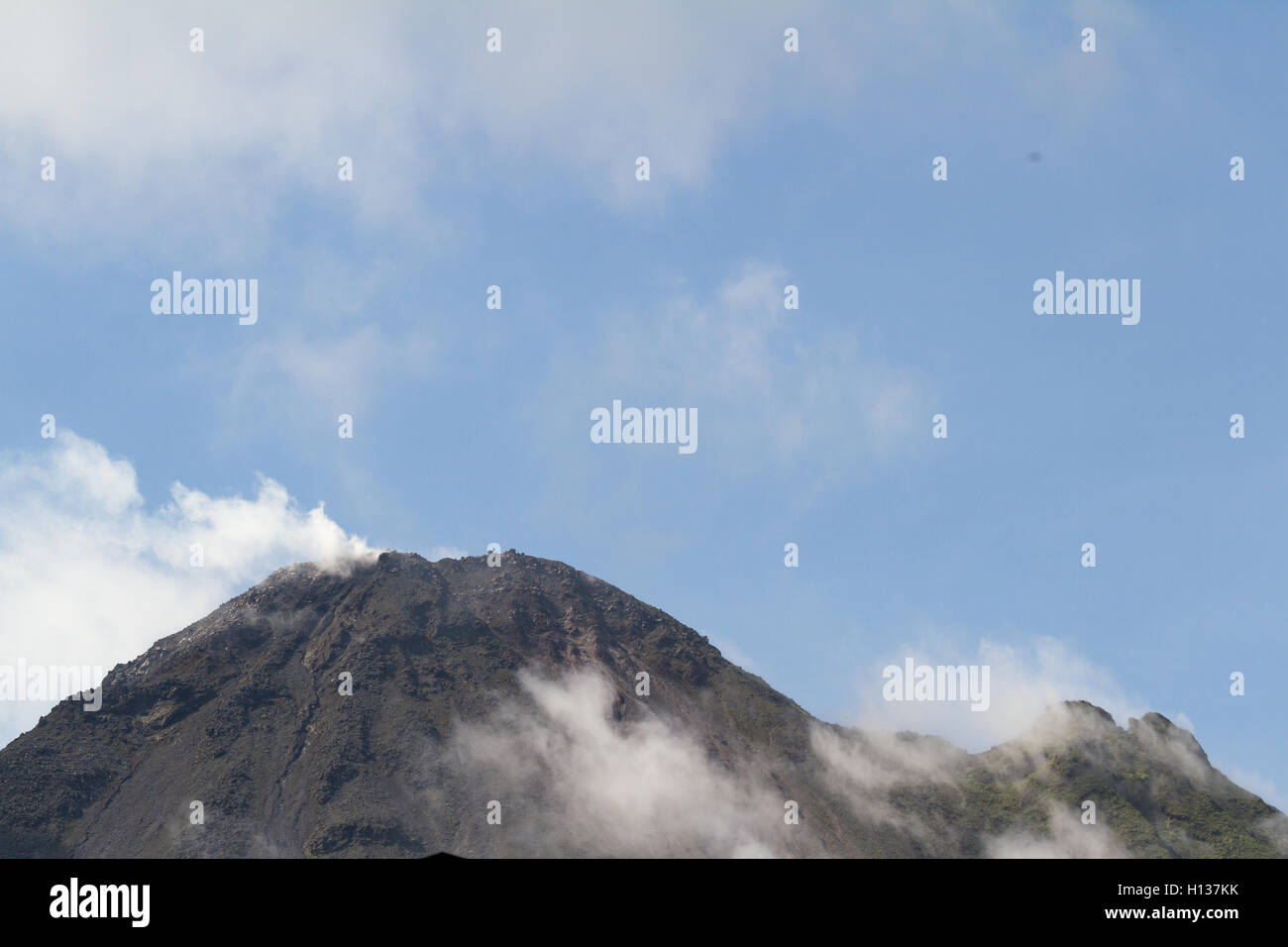 close up of the tip of the cone of the Arenal volcano in Costa Rica ...