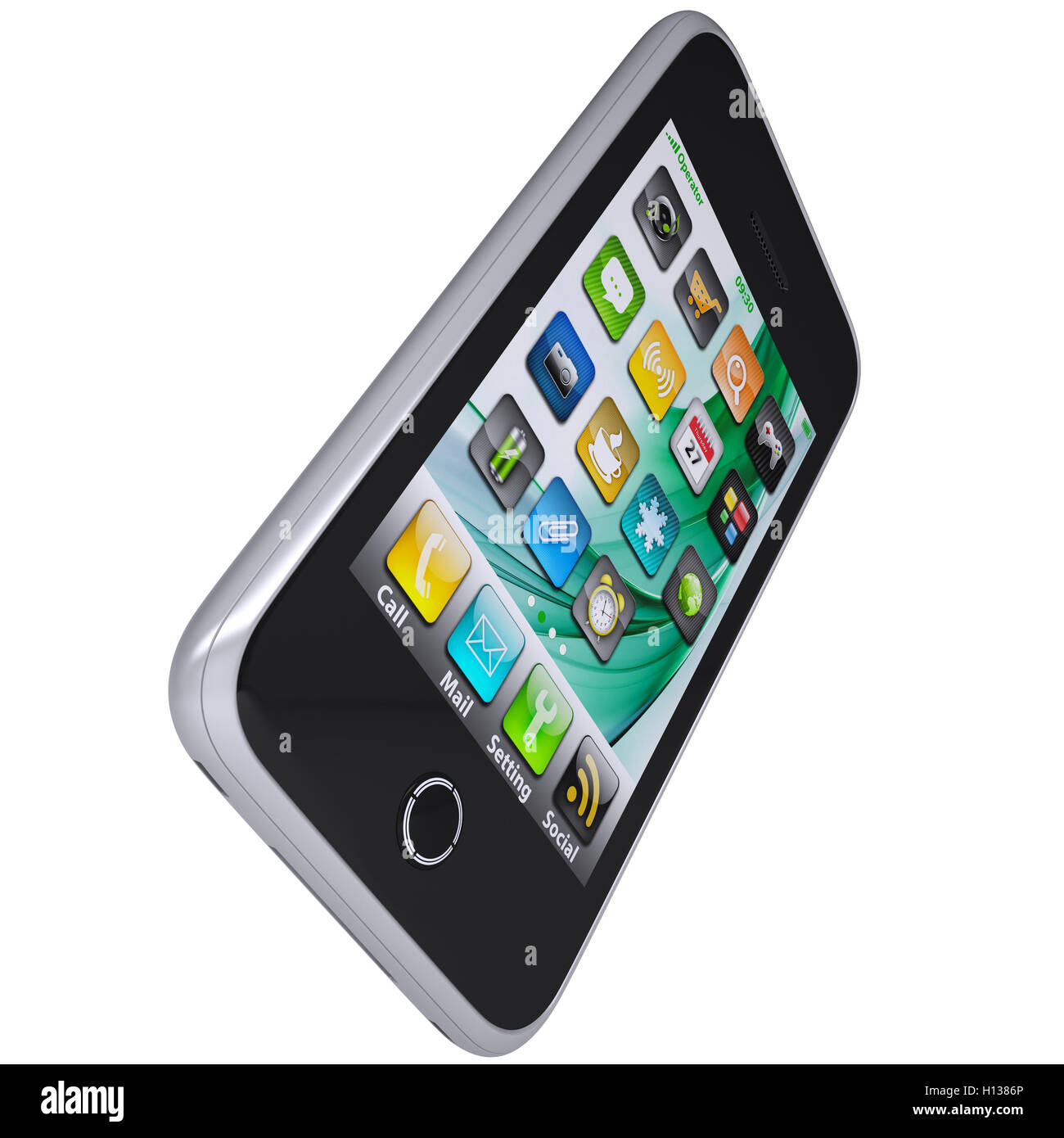 Metal smartphone. The phone screen desktop image Stock Photo - Alamy