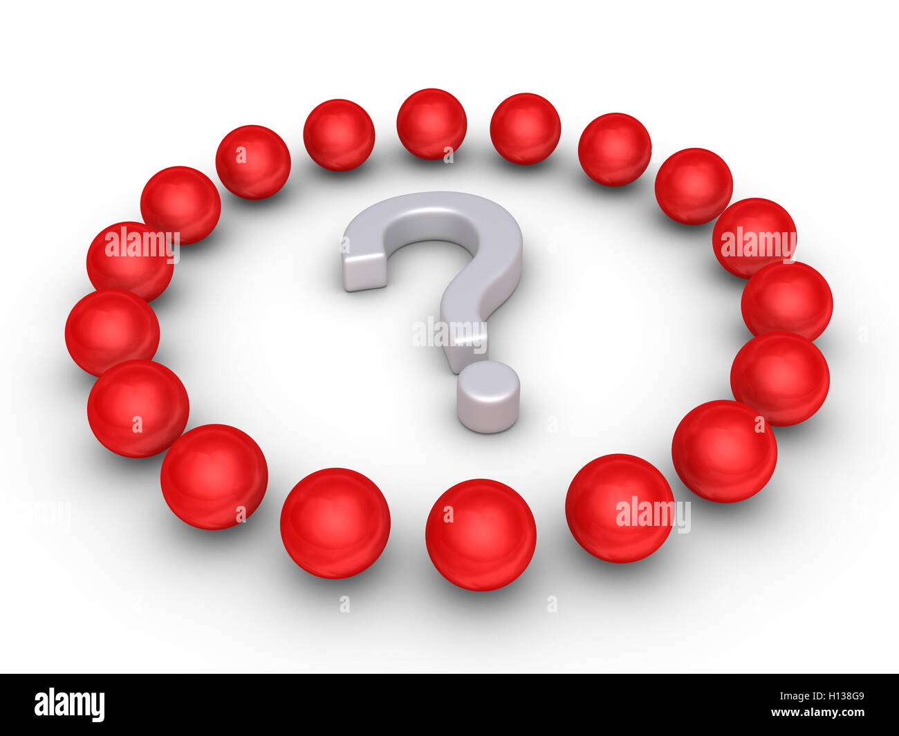Teamwork concept with a question mark at the center Stock Photo - Alamy