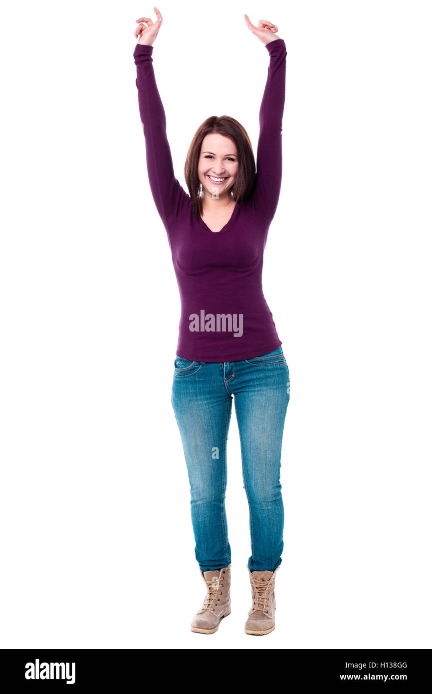 Excited pretty charming girl Stock Photo - Alamy
