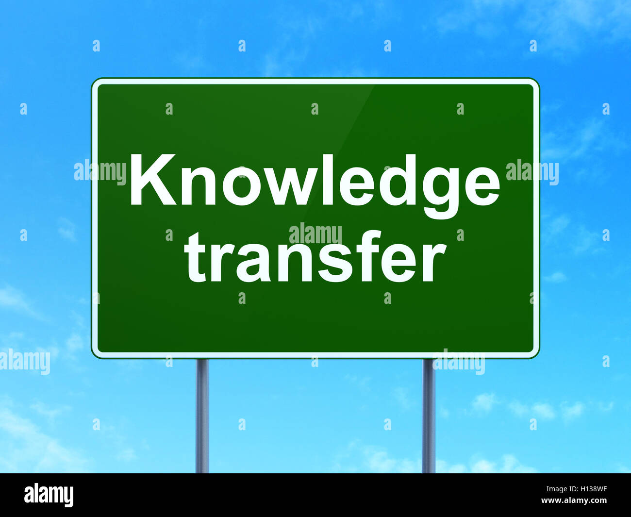 Education concept: Knowledge Transfer on road sign background Stock ...