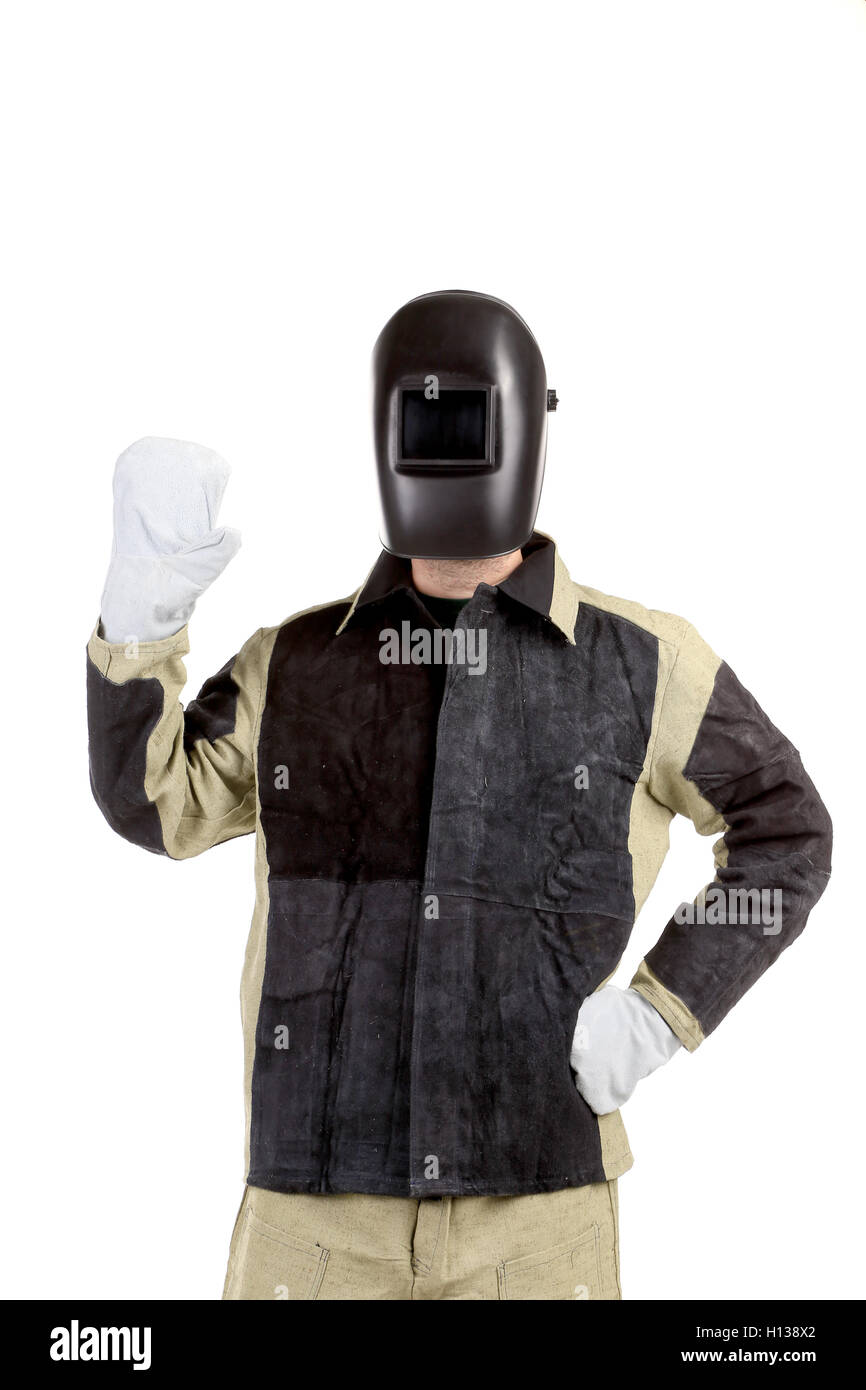 Confident welder in the mask Stock Photo - Alamy