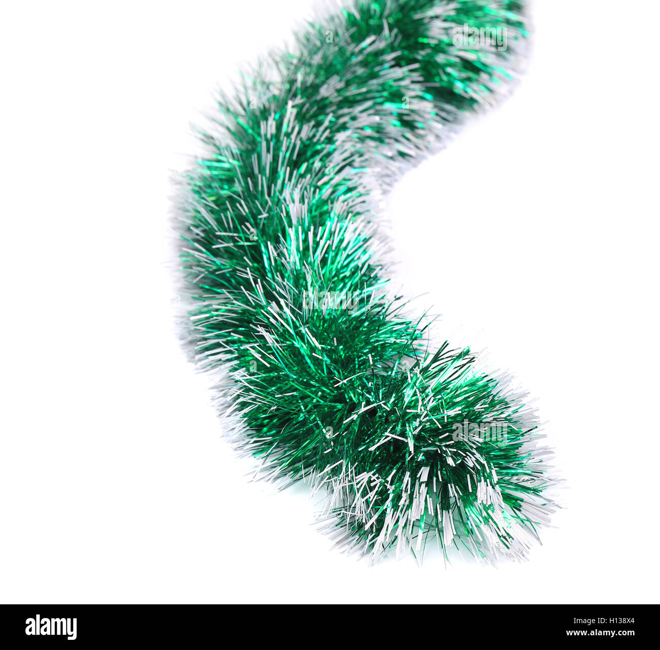 Christmas green tinsel Stock Photo - Alamy