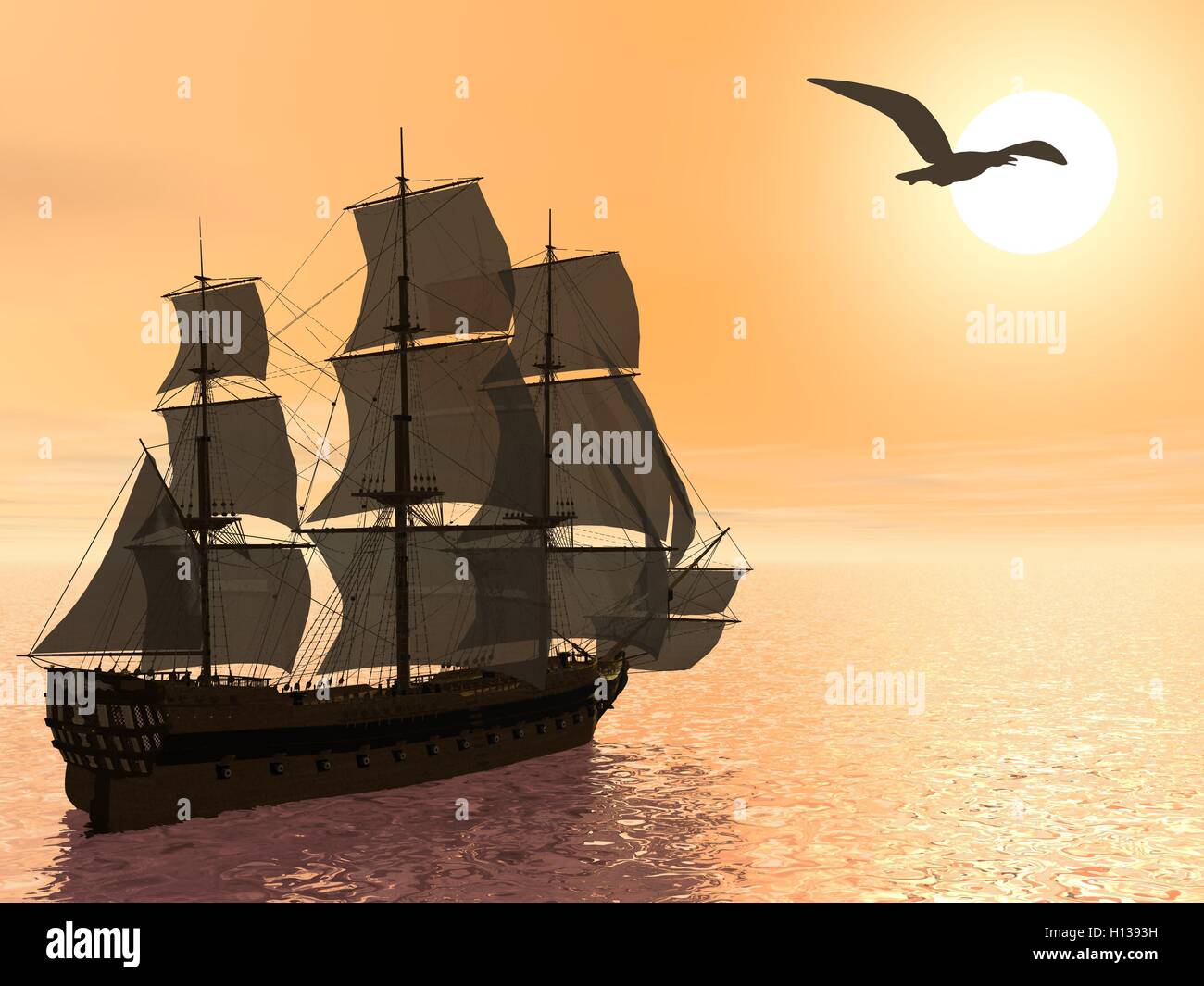 Old Merchant Ship 3d Render High Resolution Stock Photography and ...