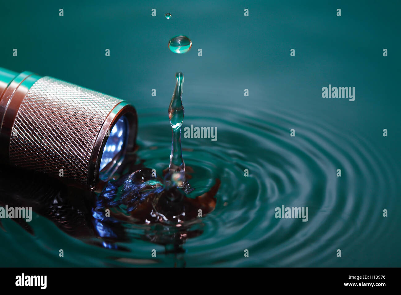 Flashlight In Water Stock Photo - Alamy