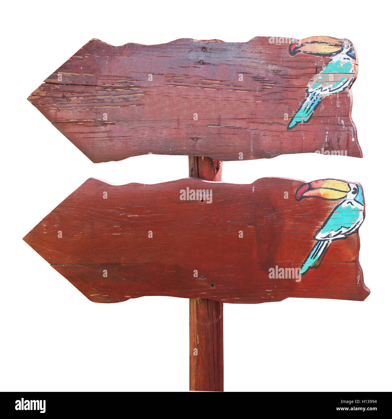 Wooden post left right blank hi-res stock photography and images - Alamy