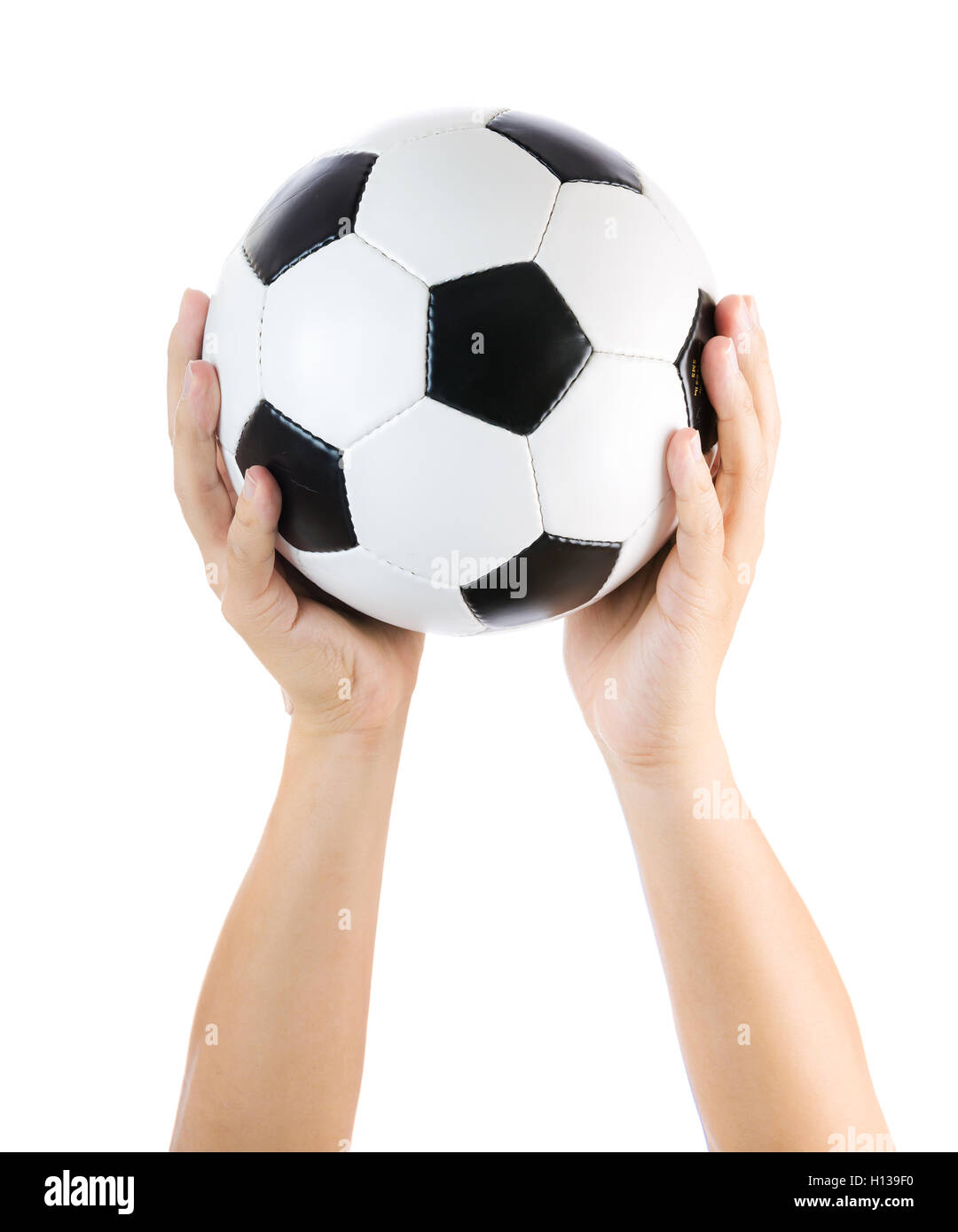 Catching soccer ball Cut Out Stock Images & Pictures - Alamy