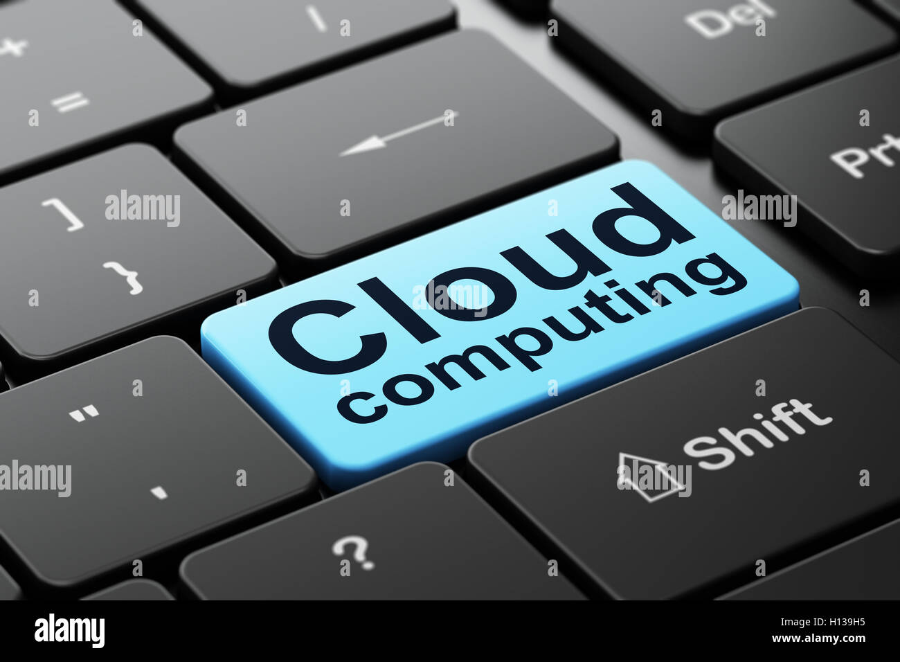 Cloud technology concept: Cloud Computing on computer keyboard ...