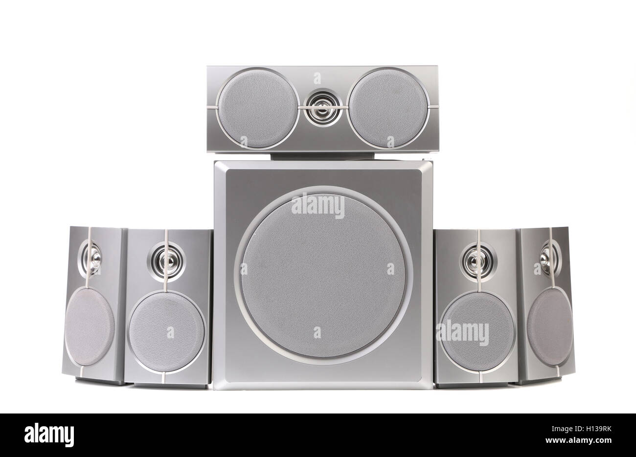 Set of gray sound speakers Stock Photo - Alamy