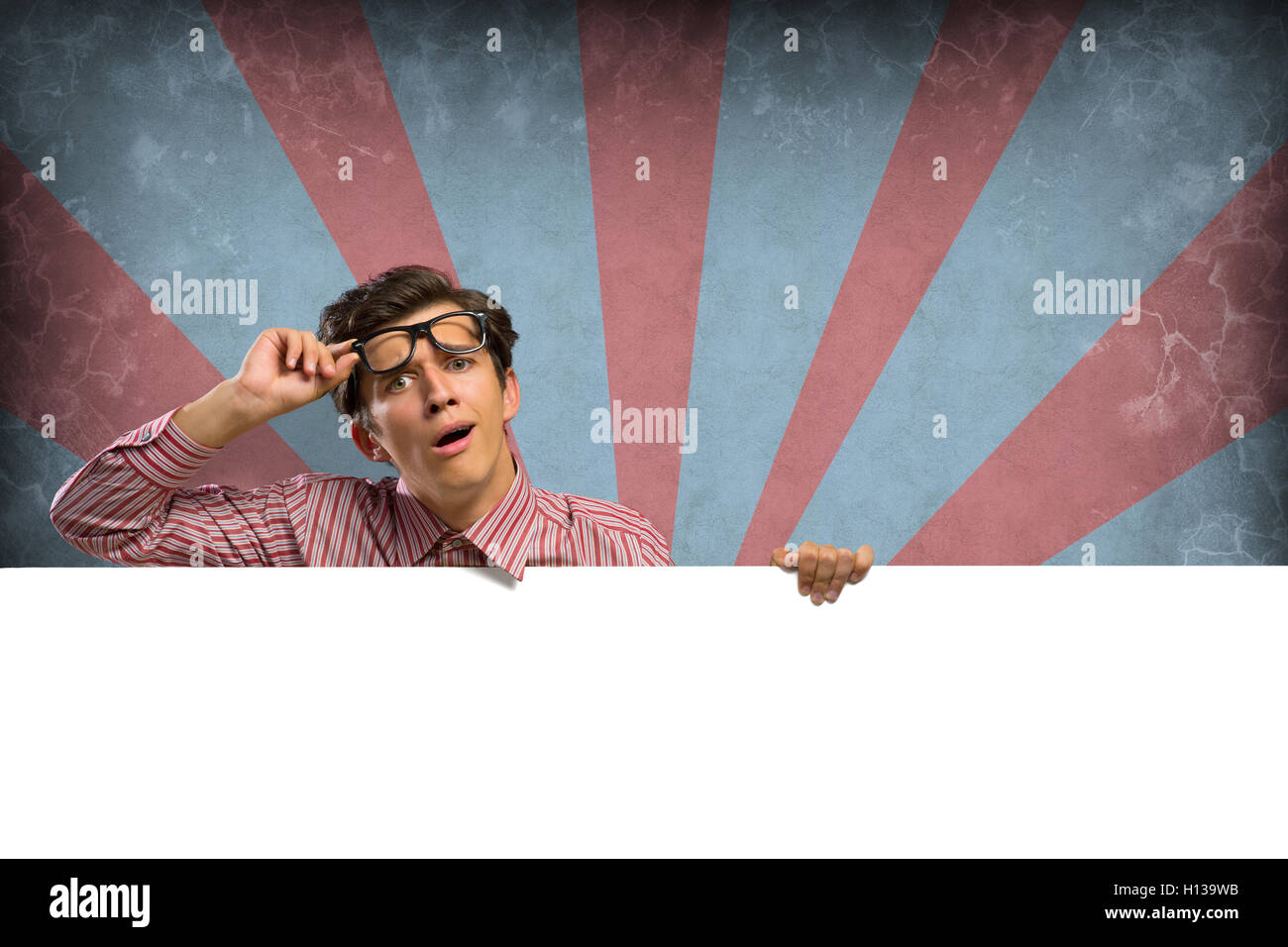 man holding a banner Stock Photo - Alamy