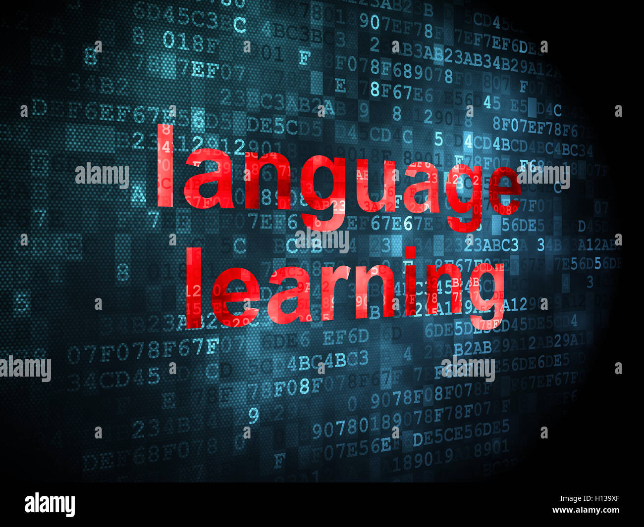 Education concept: Language Learning on digital background Stock Photo ...