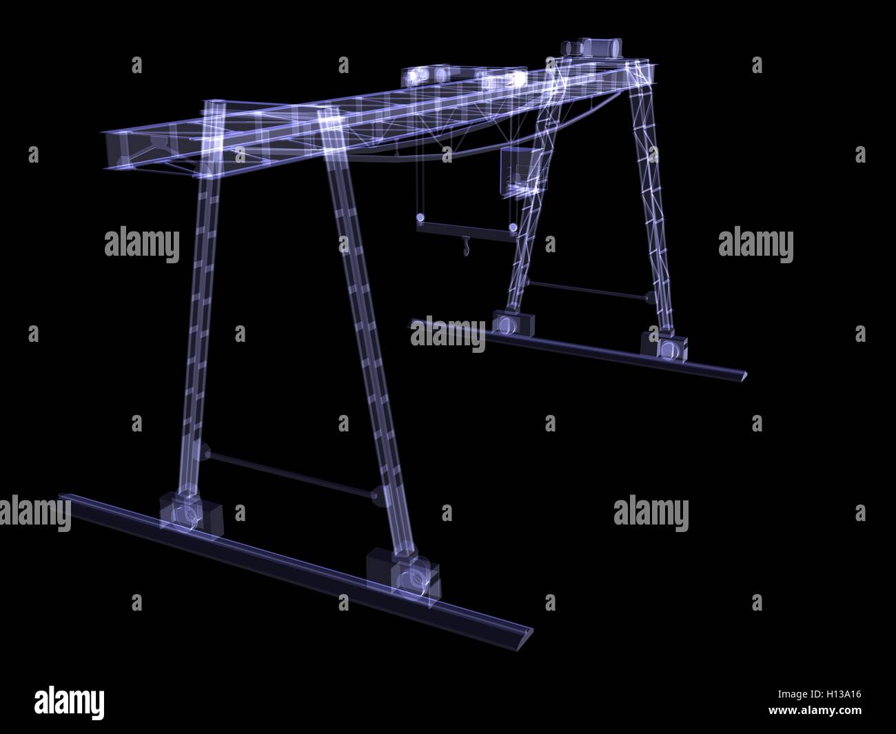 Overhead crane. X-Ray render Stock Photo - Alamy