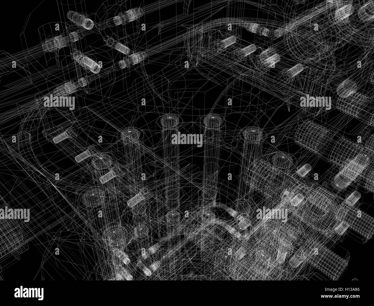 Industrial equipment. Wire-frame render Stock Photo - Alamy