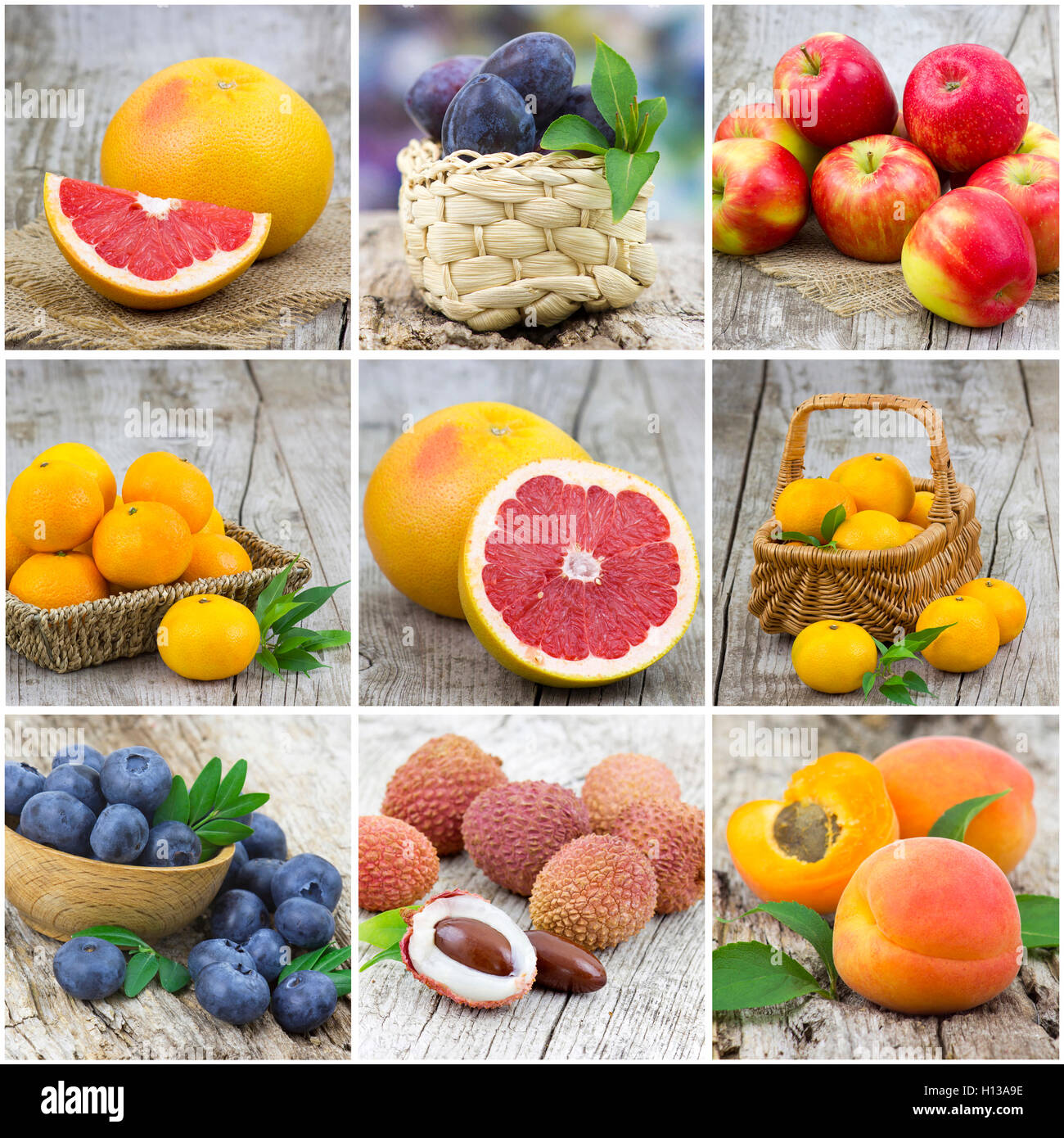 fresh fruits - collage Stock Photo - Alamy