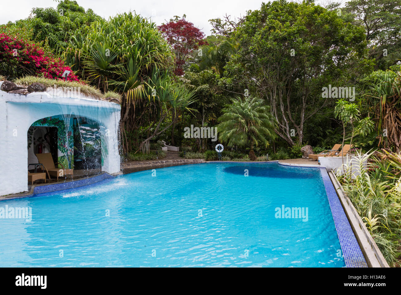 Heredia, Costa Rica - May 01 : relaxing swimming pool with a water fall ...