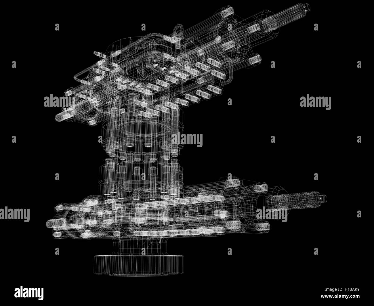 Industrial equipment. Wire-frame render Stock Photo - Alamy