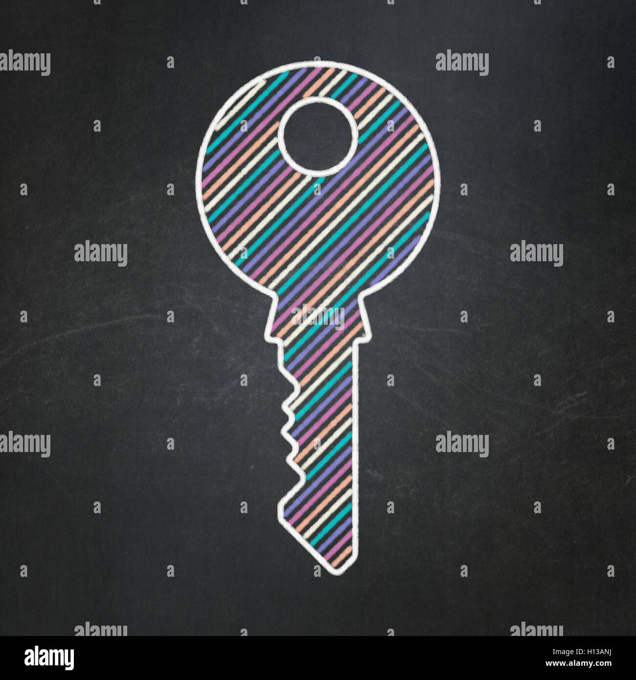 Security concept: Key on chalkboard background Stock Photo - Alamy
