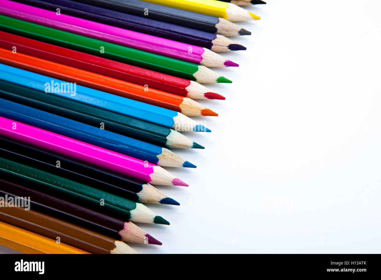 row of colored pencils Stock Photo - Alamy