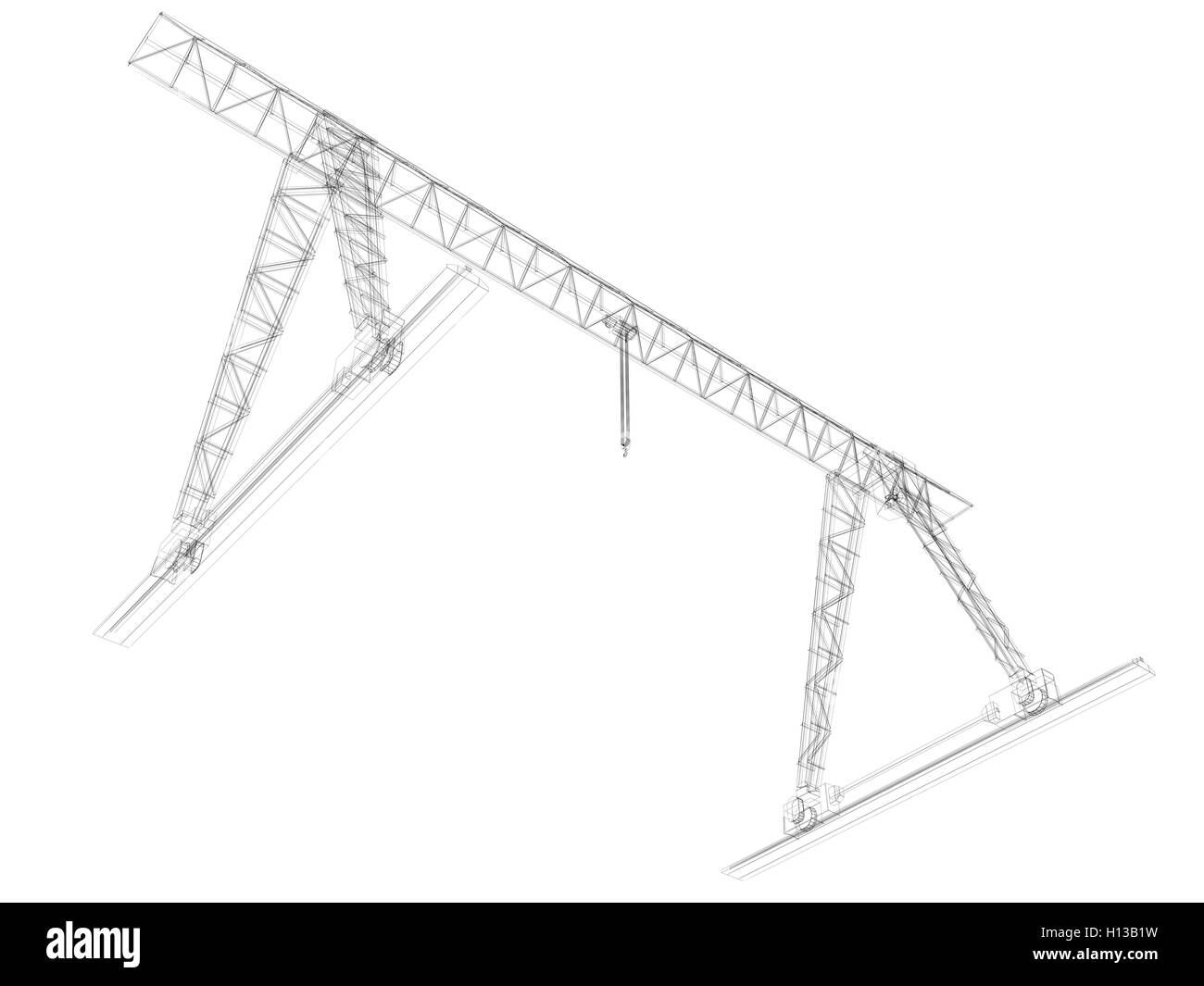 Gantry crane. Wire-frame Stock Photo - Alamy