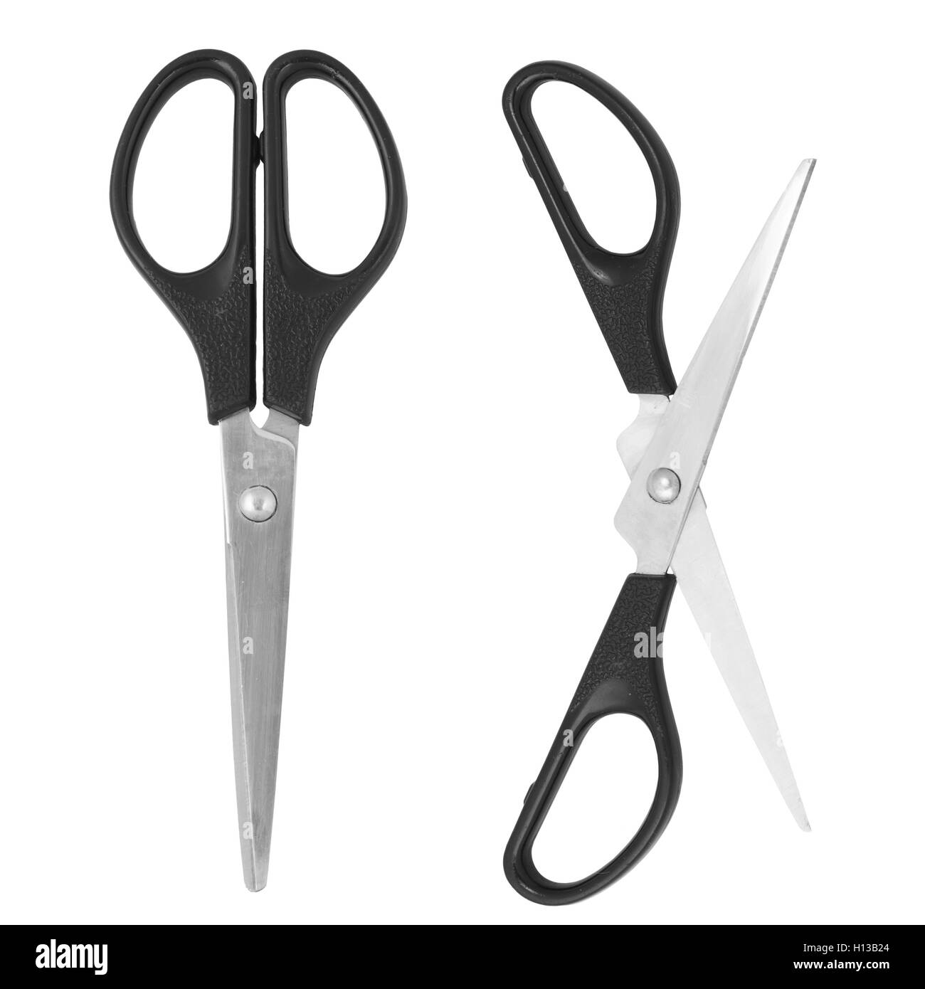 Scissors with black handles Stock Photo - Alamy