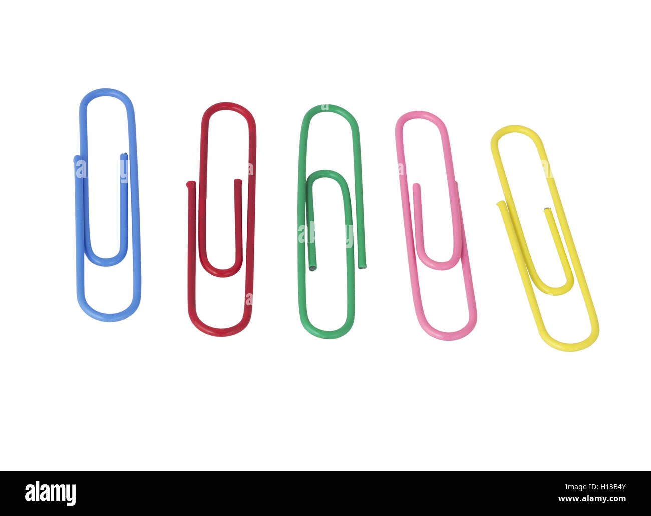 Office paper clips of different colors Stock Photo - Alamy