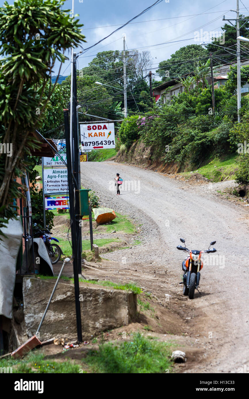 San Carlos, Costa Rica - May 27 : Rural road and quaint town in Costa ...