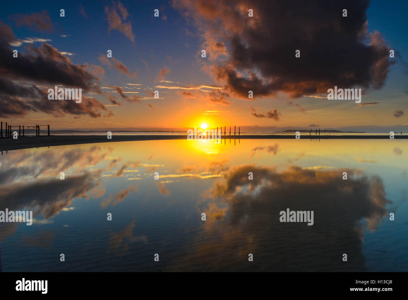The reflection sunrise Stock Photo - Alamy