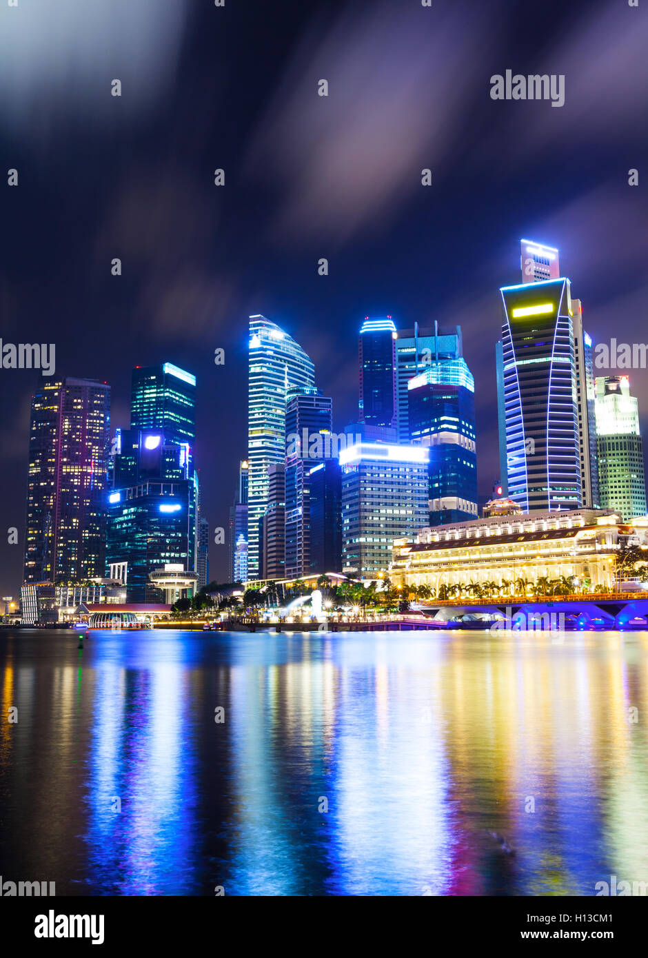 Singapore at night Stock Photo - Alamy
