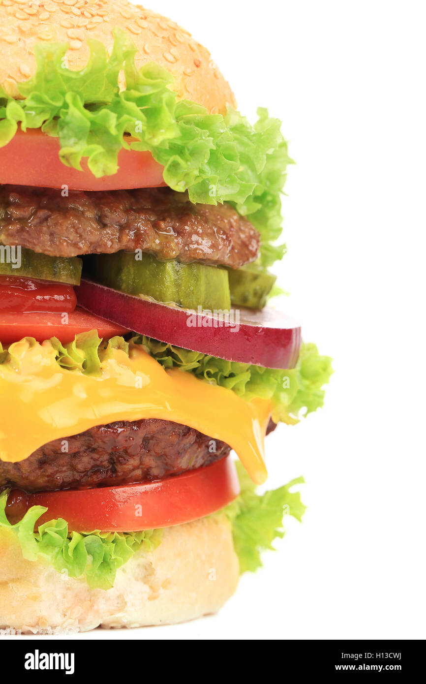 Close up of fresh hamburger Stock Photo - Alamy