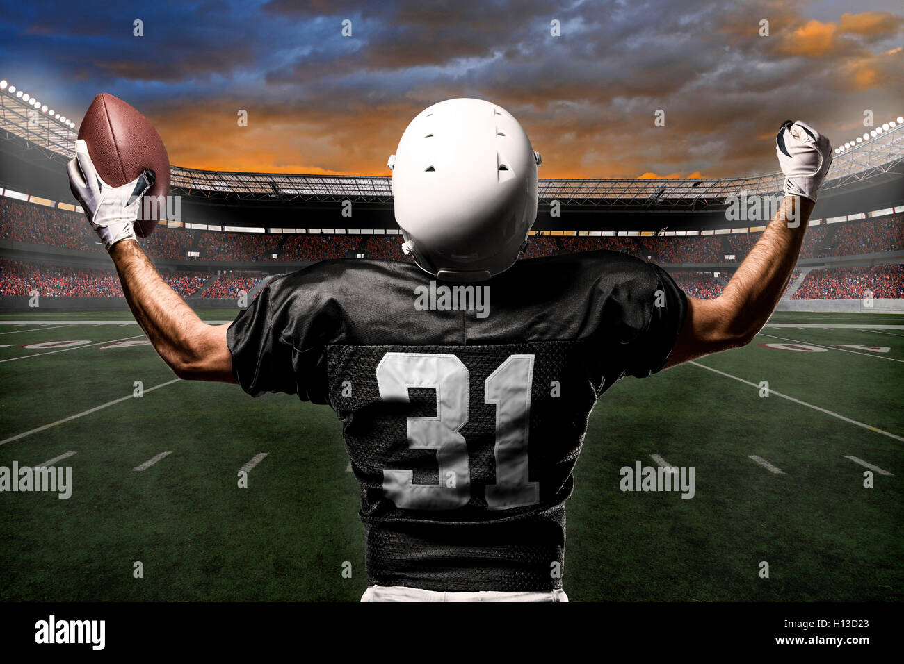 Black american football black player hi-res stock photography and ...