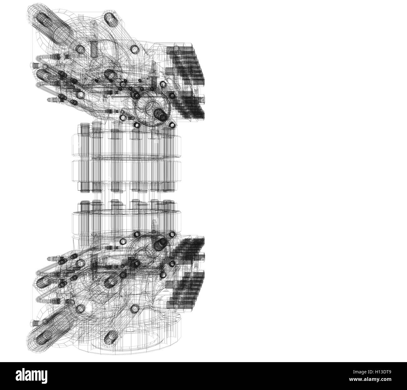 Industrial equipment. Wire-frame render Stock Photo - Alamy