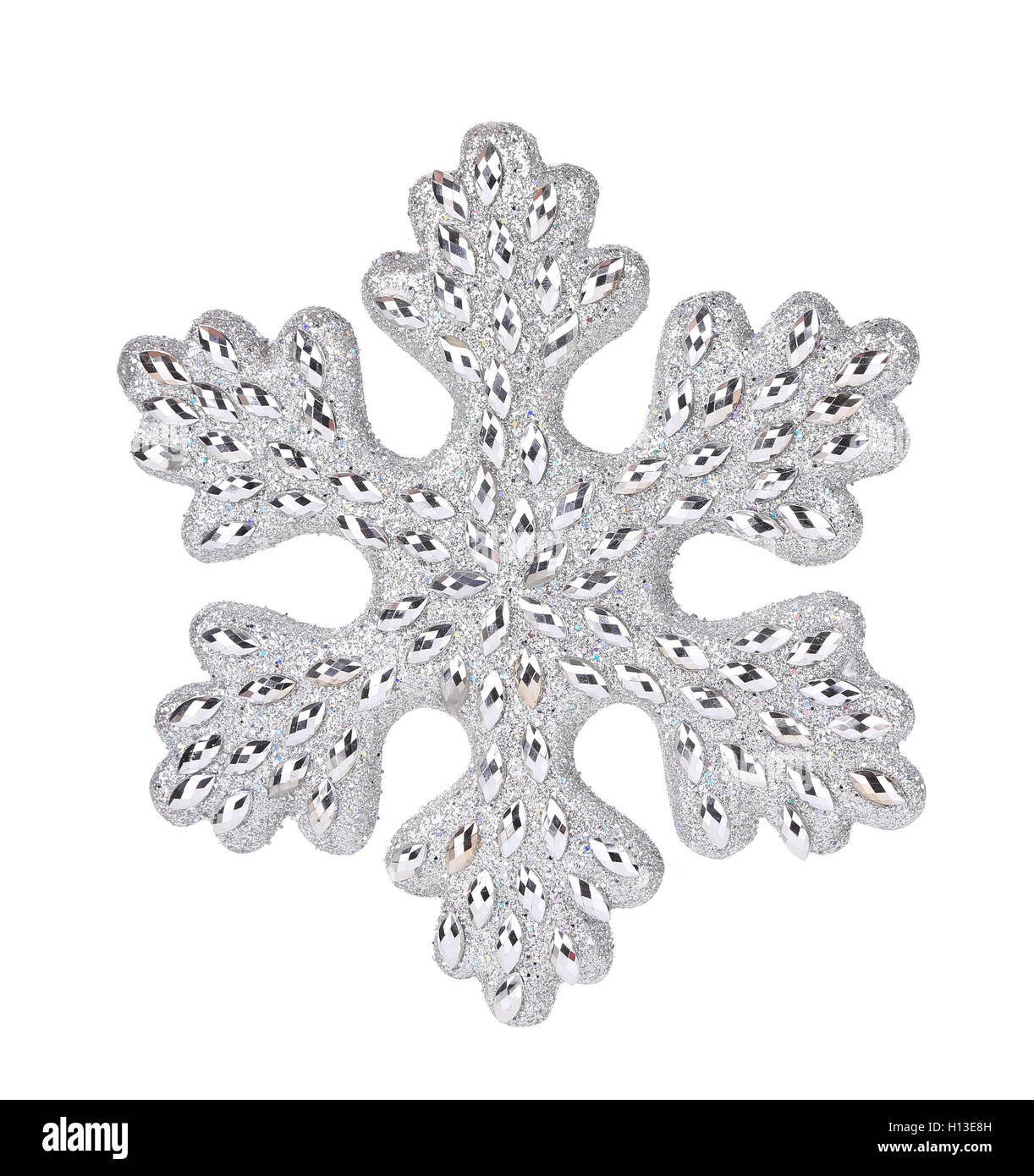 Silver snowflake decoration Stock Photo - Alamy