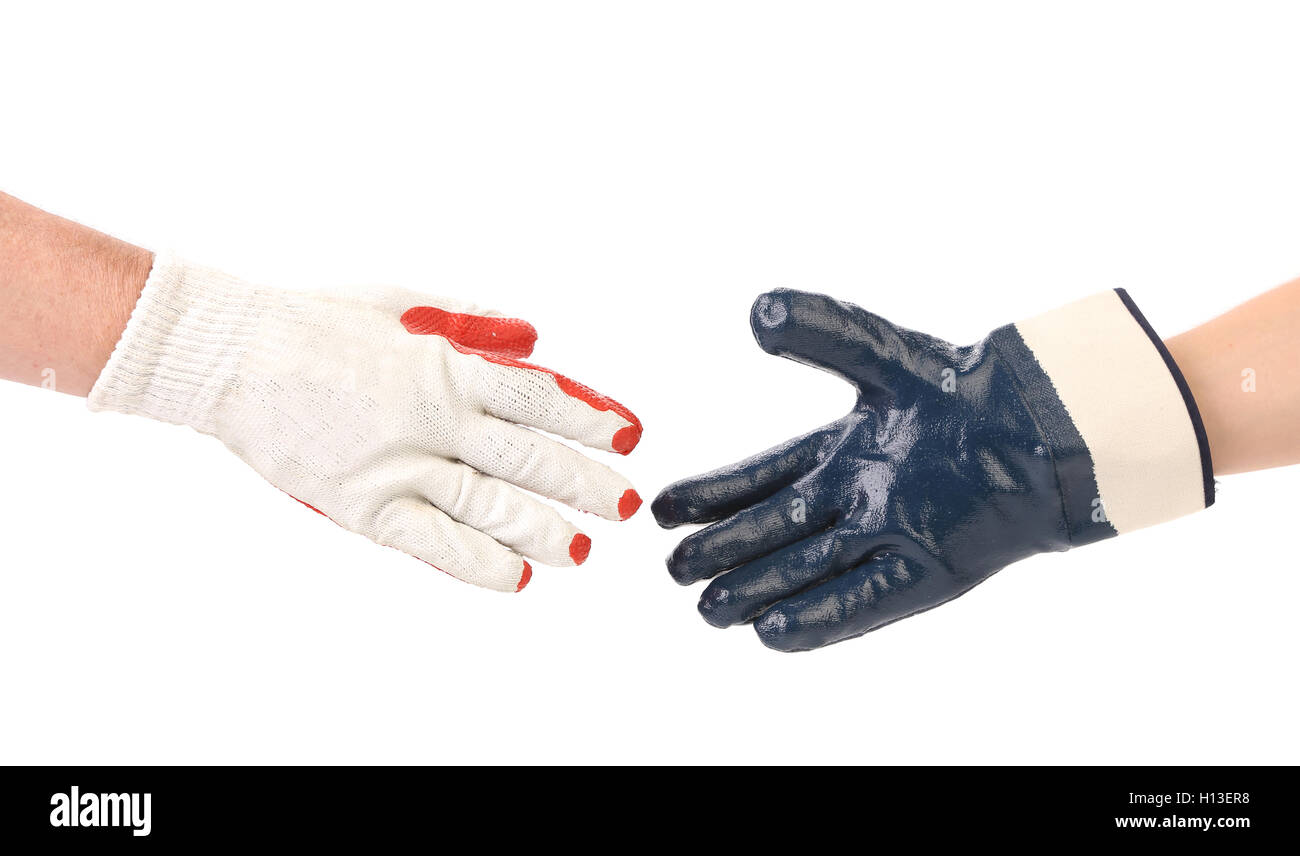 Leather gloves handshake isolated hi-res stock photography and images ...