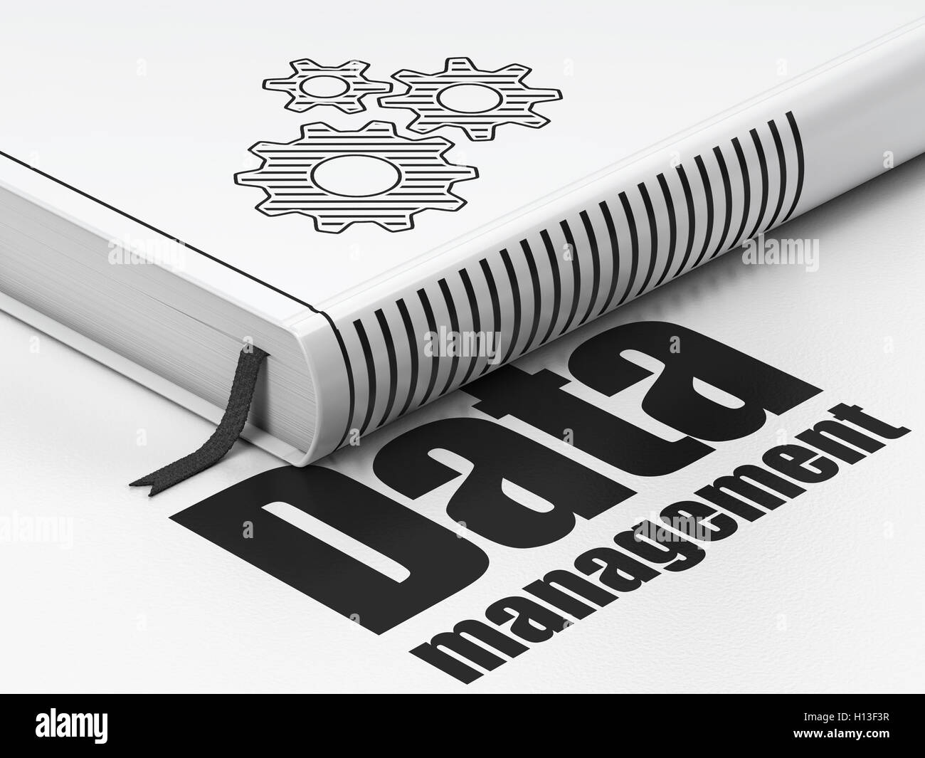 Data concept: book Gears, Data Management on white background Stock ...