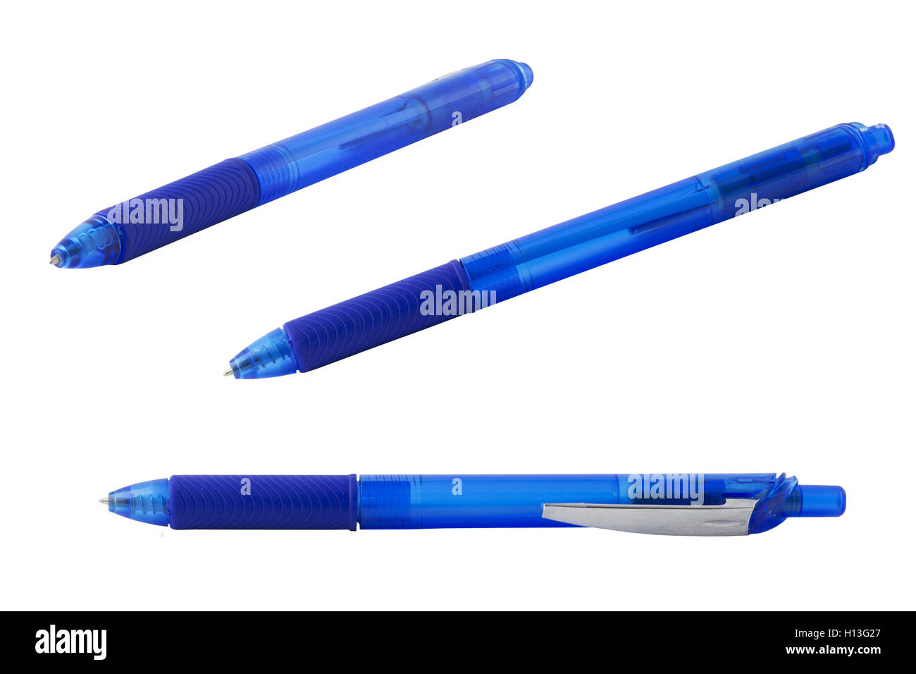 Collection of pictures of blue ballpoint pen Stock Photo - Alamy