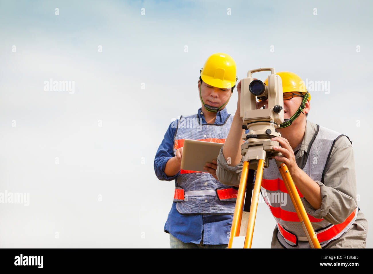 Surveyor construction computer tablet hi-res stock photography and ...