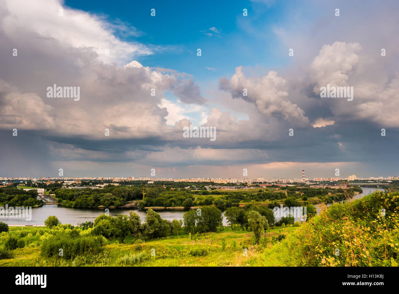 Beautiful natural landscape at sunset Stock Photo - Alamy